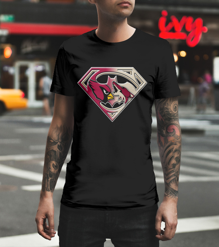 Arizona Cardinals Coyotes Superman Logo Mashup T-Shirt