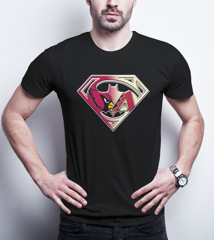 Arizona Cardinals Diamondbacks Superman Logo Fusion T-Shirt