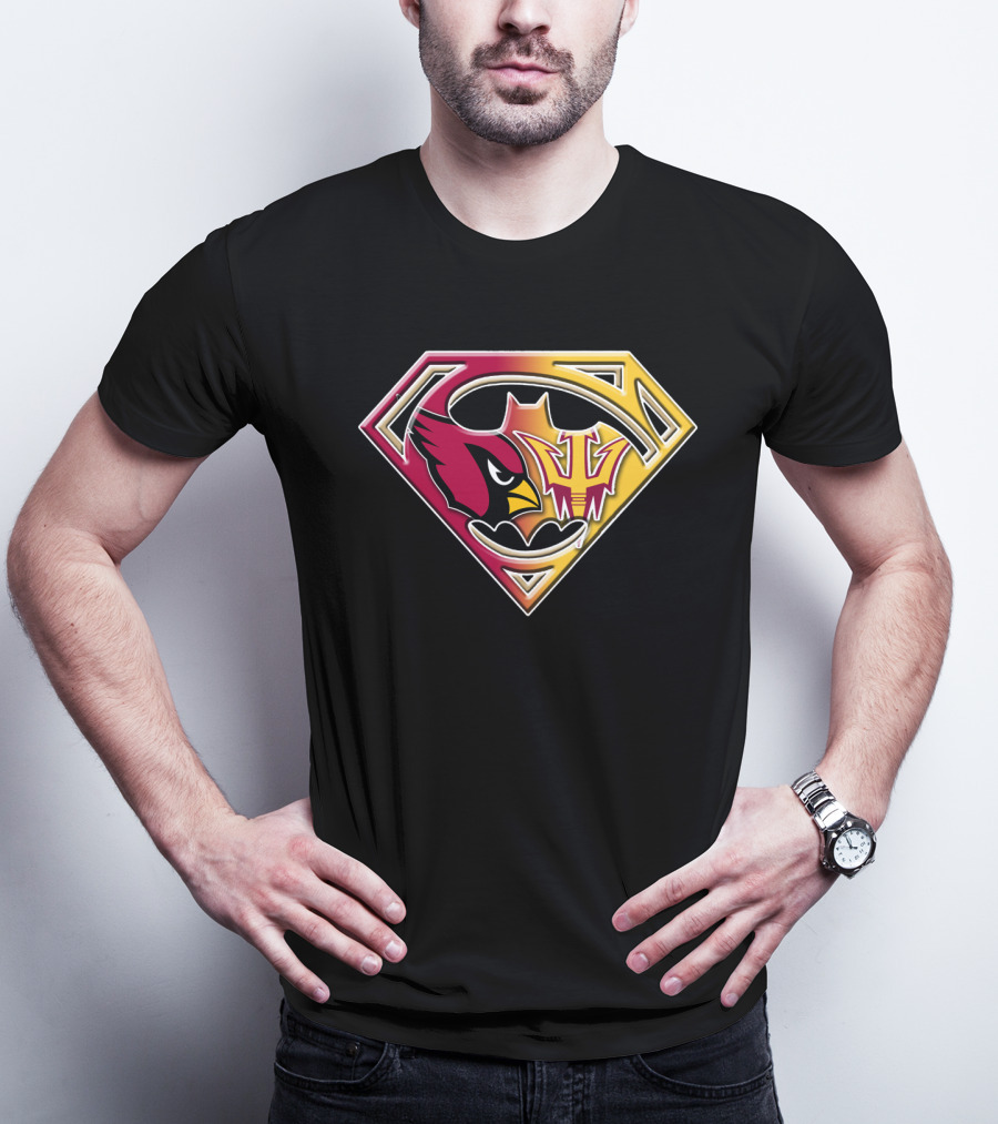 Arizona Cardinals Asu Sun Devils Superman Logo Fusion Bat 030 T-Shirt