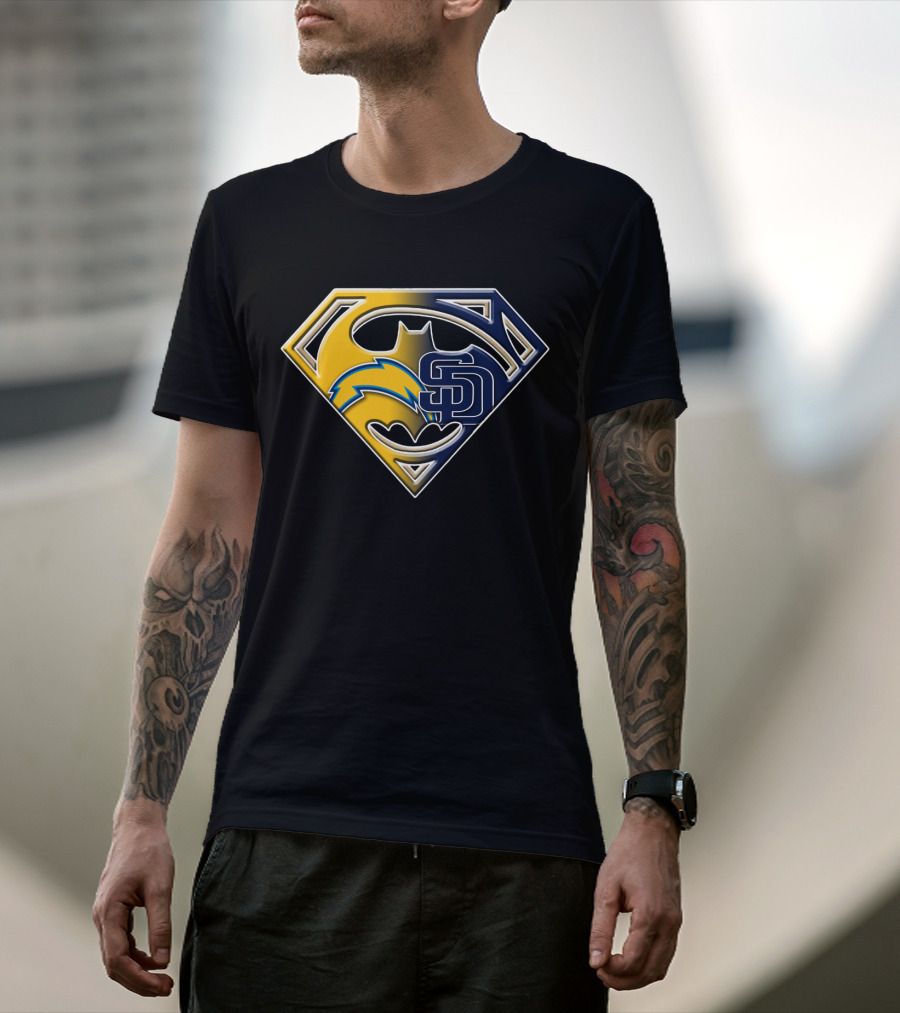 San Diego Chargers Padres Superman Batman T-Shirt