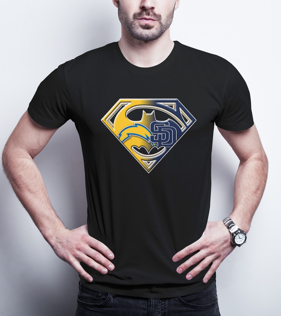 San Diego Chargers Padres Superman Batman T-Shirt