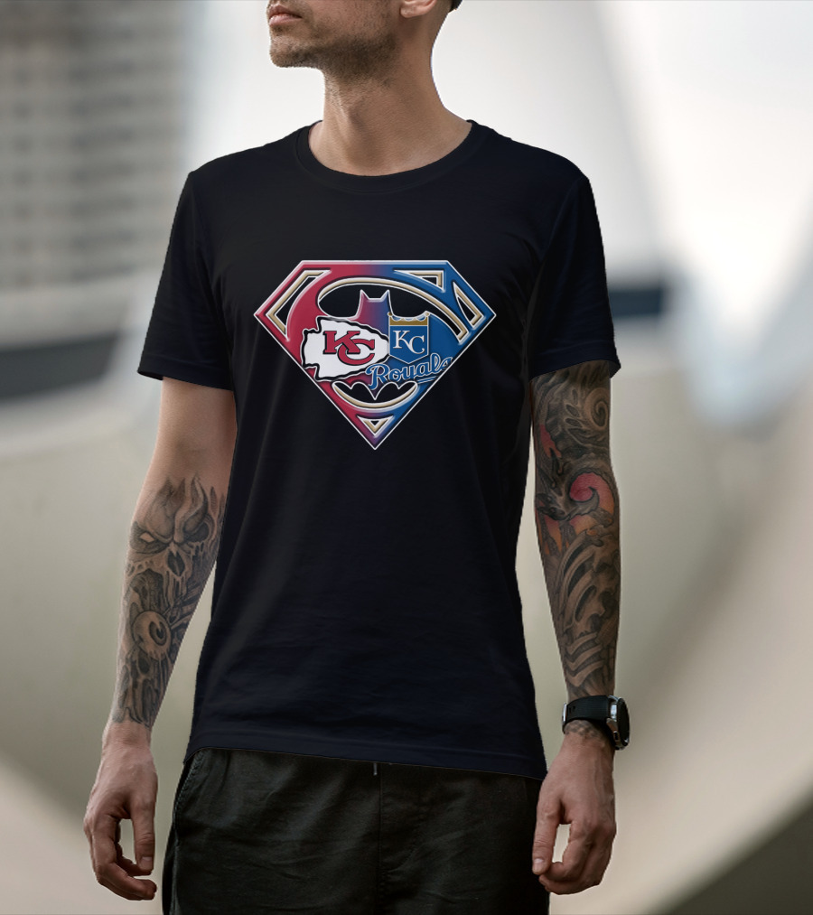 Kc Chiefs Royals Batman Superman Logo Bat 037 T-Shirt