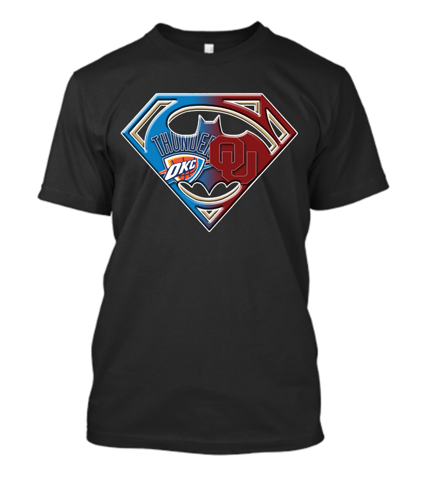 Thunder Okc Ou Superman Batman T-Shirt