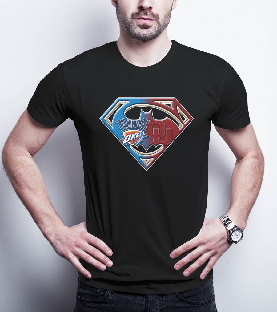 Thunder Okc Ou Superman Batman T-Shirt