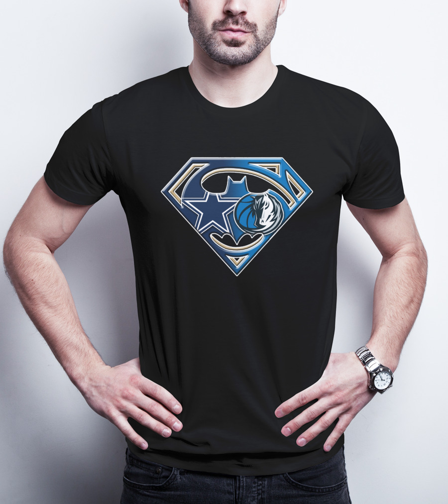 Dallas Cowboys Mavericks Batman Superman Emblem Bat 046 T-Shirt