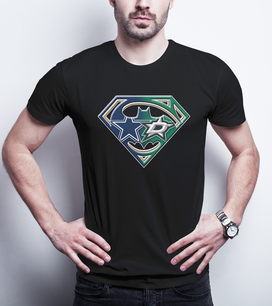 Dallas Cowboys Stars Batman Superman Dallas Stars Bat 047 T-Shirt