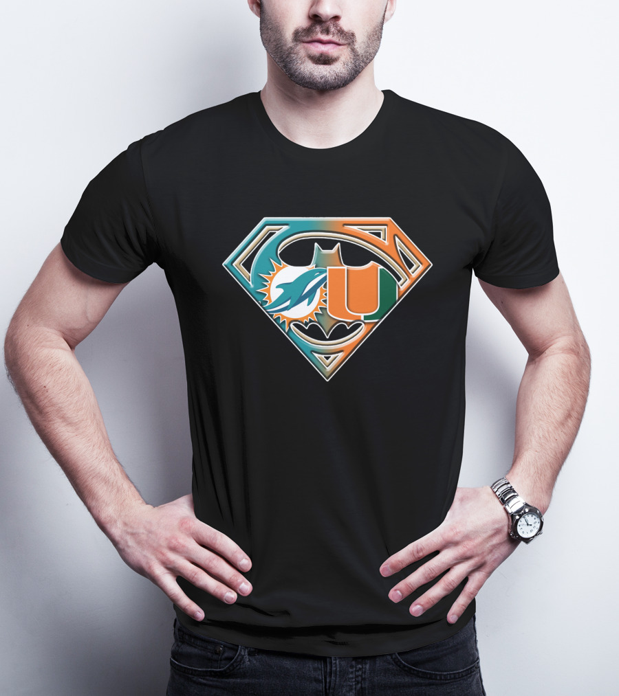 Superman Miami Dolphins University Batman Logo Bat 054 T-Shirt