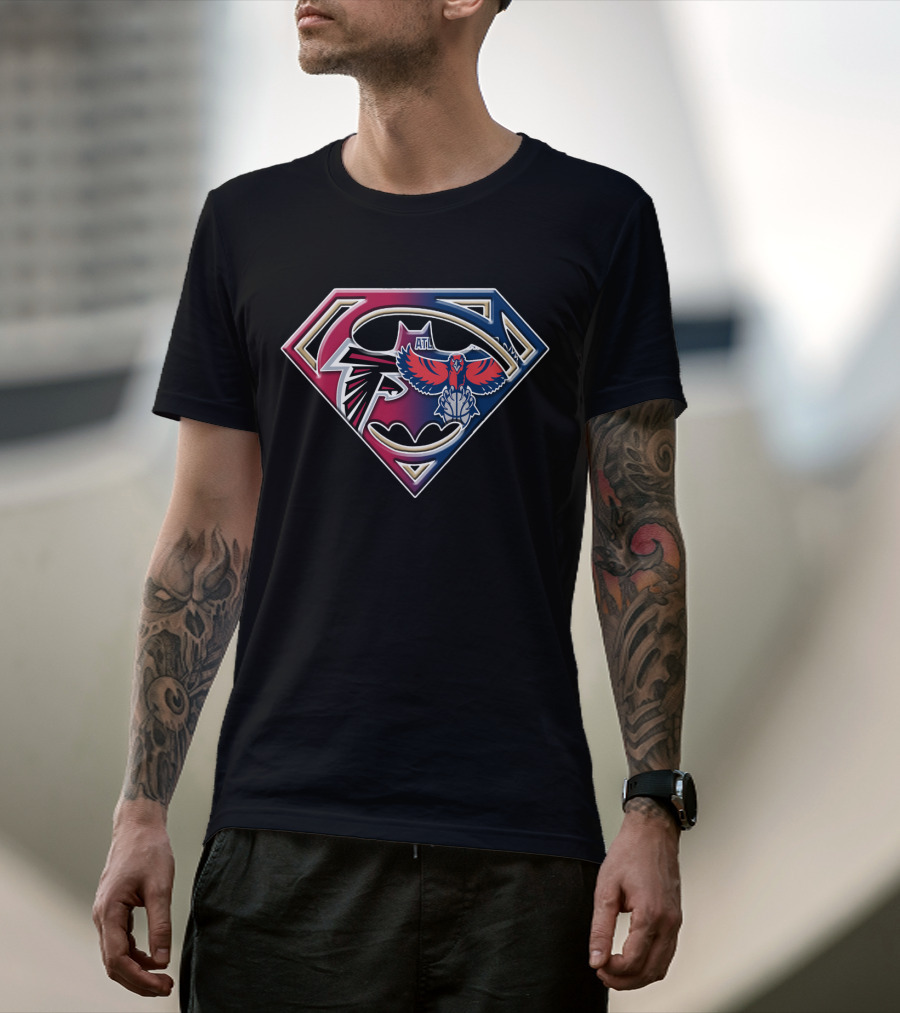 Atl Superman Batman Falcons Hawks T-Shirt