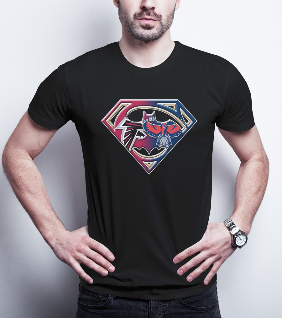 Atl Superman Batman Falcons Hawks T-Shirt