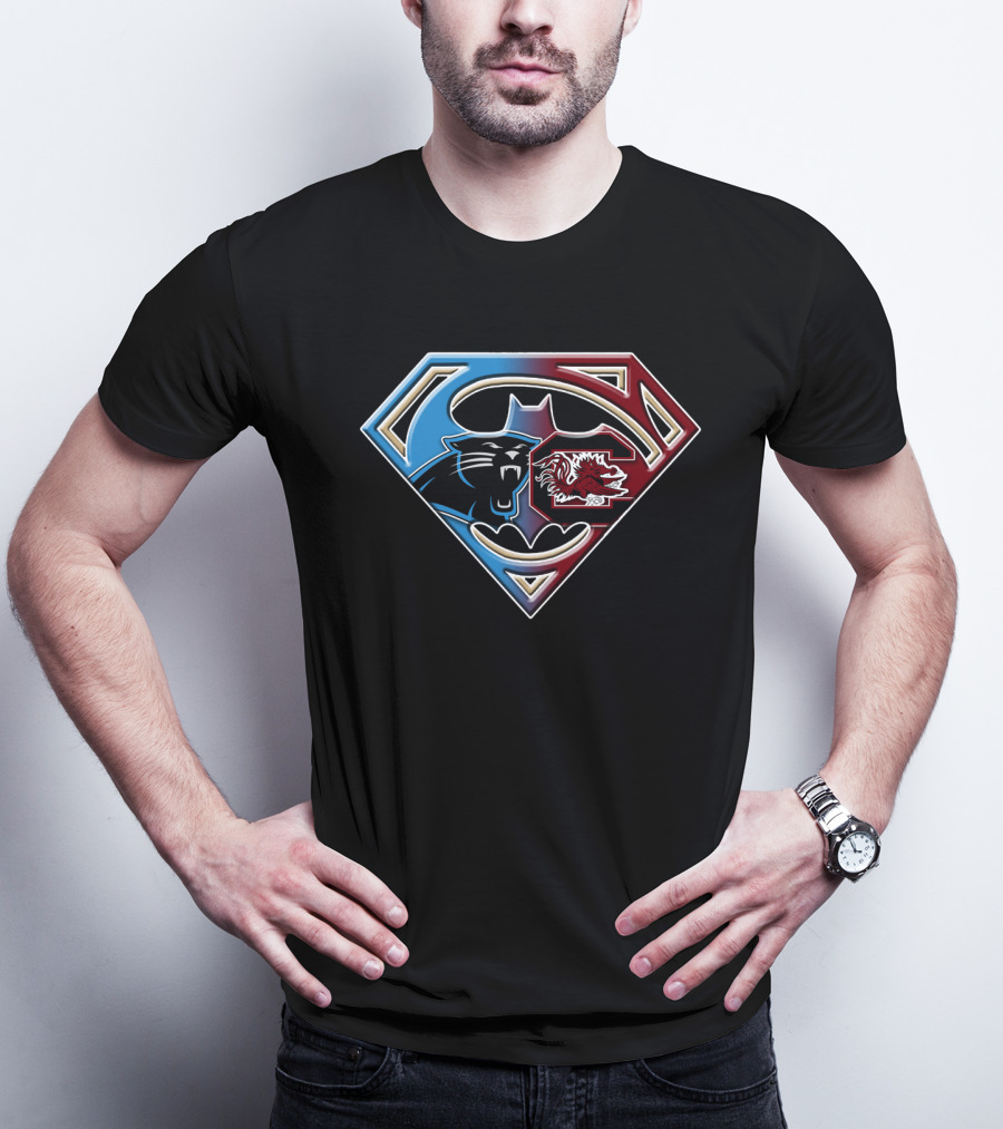 Carolina Panthers South Carolina Gamecocks Superman Shield T-Shirt