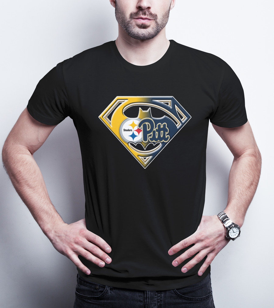 Steelers Pitt Bat Emblem Superhero Fusion T-Shirt