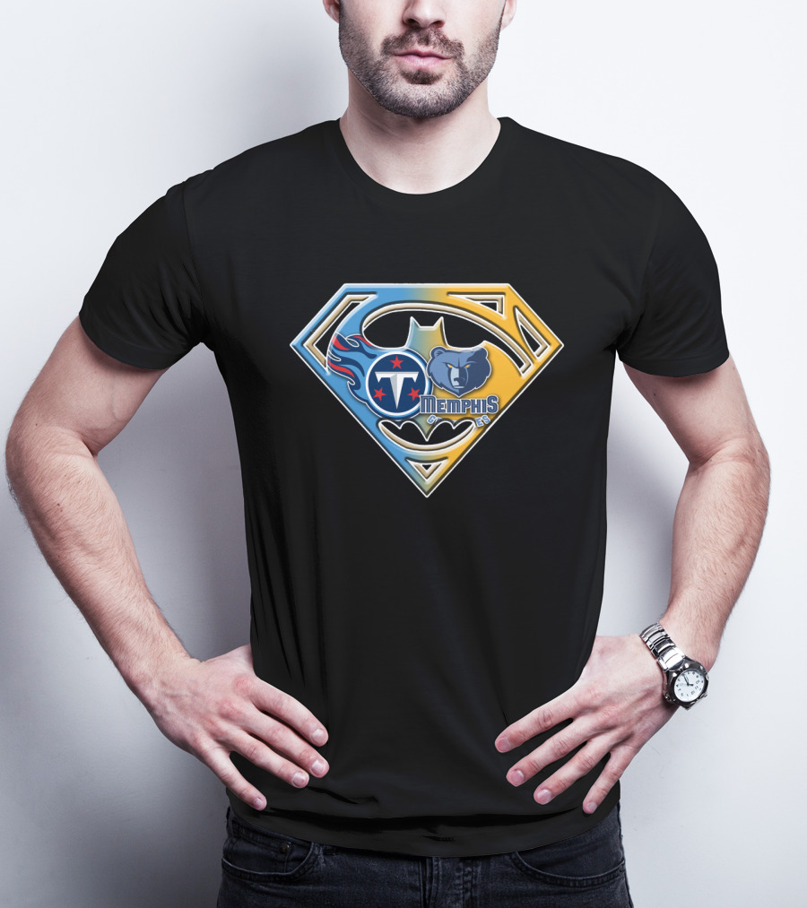 Memphis Grizzlies And Tennessee Titans Superhero Crossover Bat 128 T-Shirt
