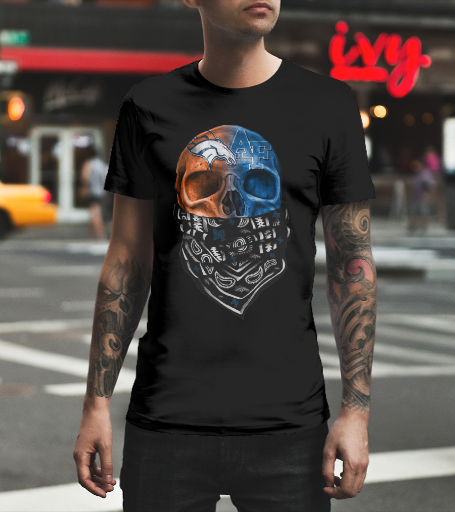 Af Broncos Skull Bandana Sku 015 T-Shirt