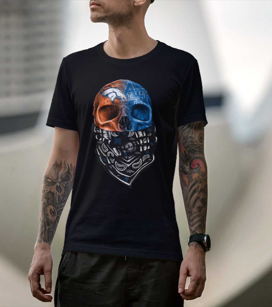 Af Broncos Skull Bandana Sku 015 T-Shirt