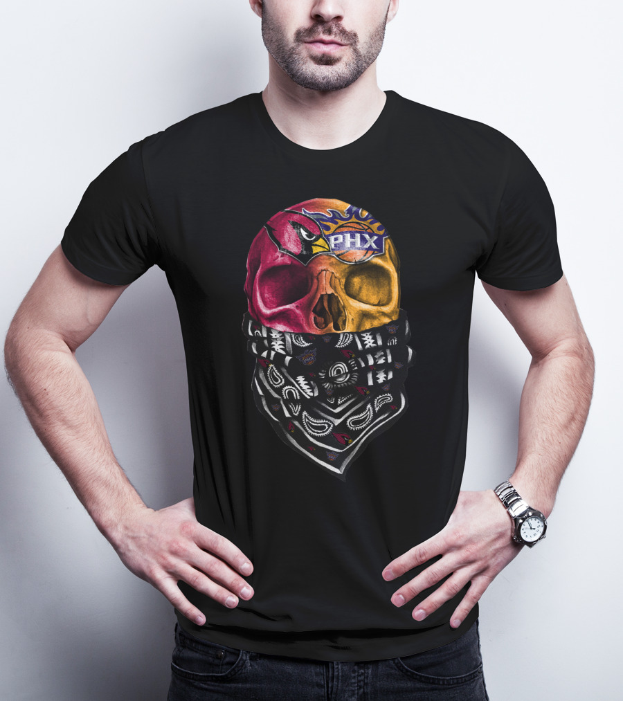 Cardinals Suns Bandana Skull T-Shirt