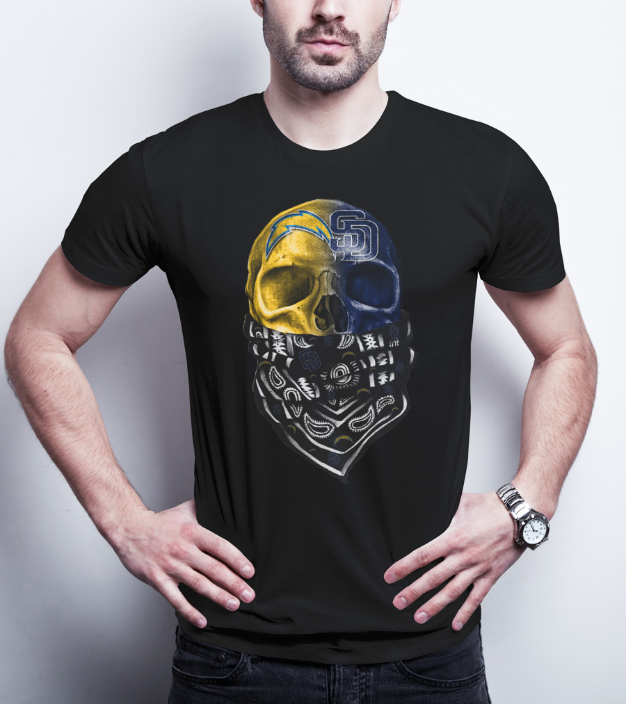 Chargers Padres Skull Bandana T-Shirt