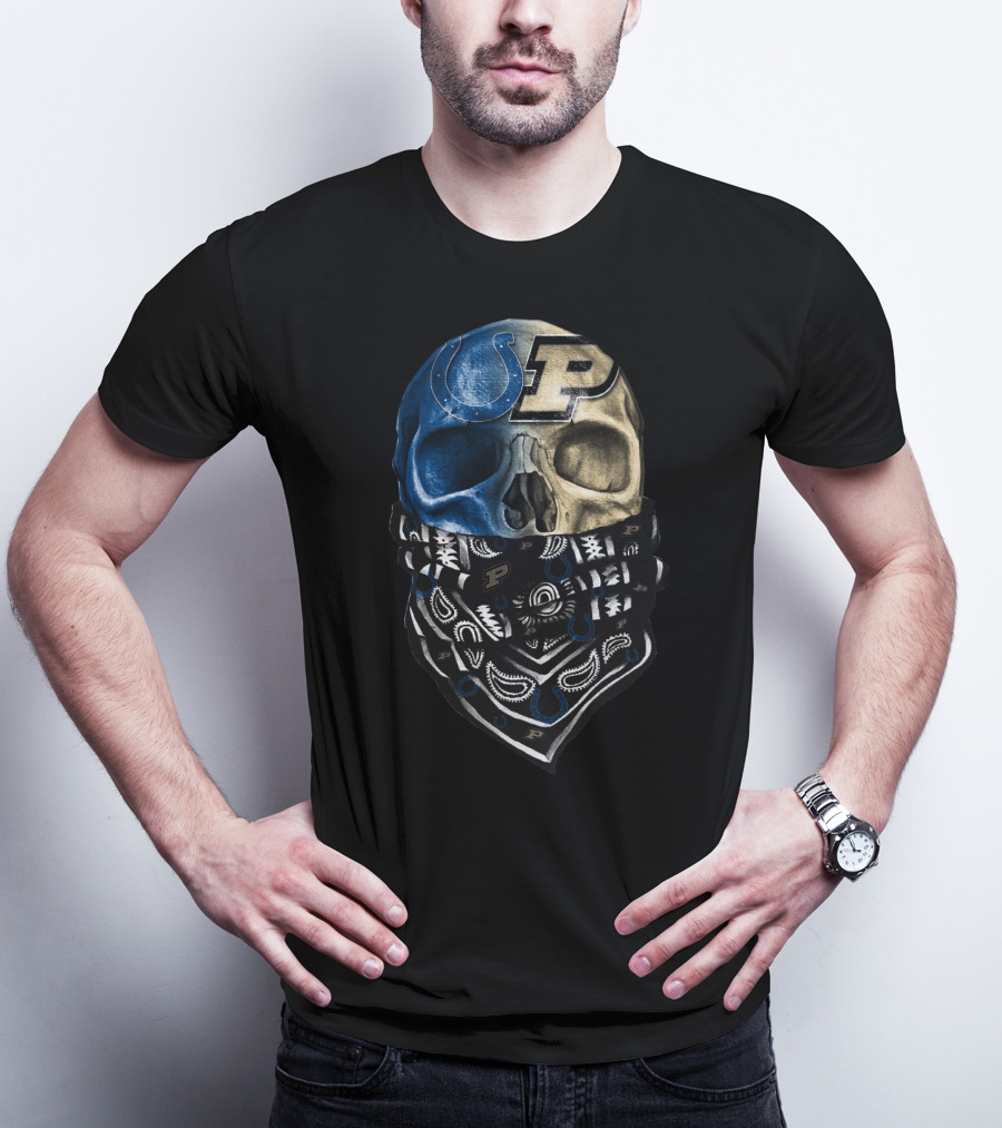 Colts Purdue Skull Bandana T-Shirt