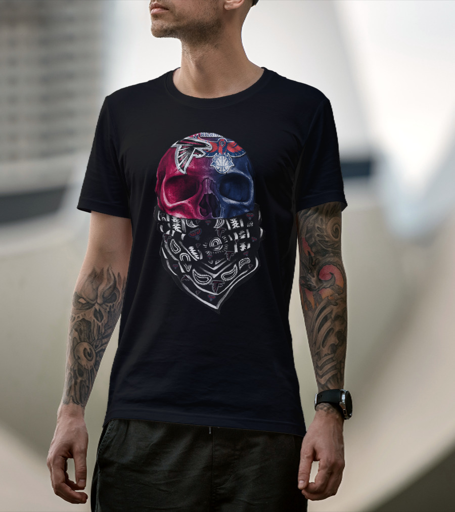 Atlanta Falcons New Orleans Pelicans Bandana Skull T-Shirt