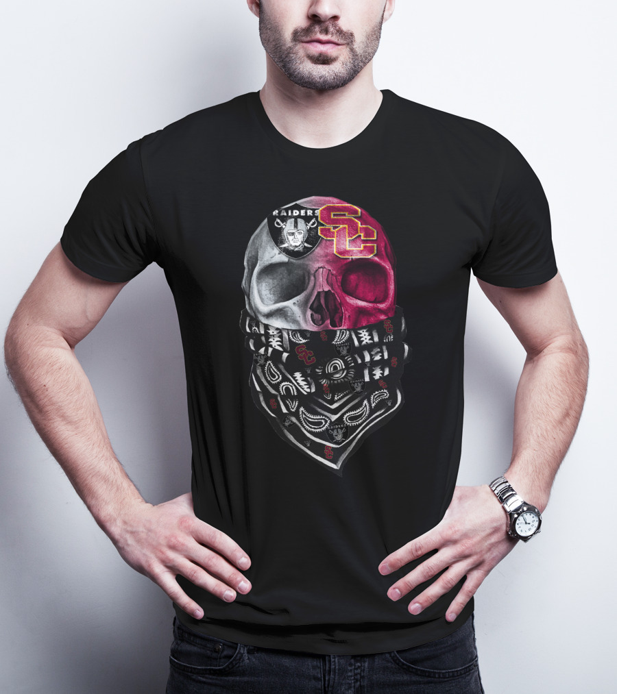 Raiders Usc Skull Bandana T-Shirt