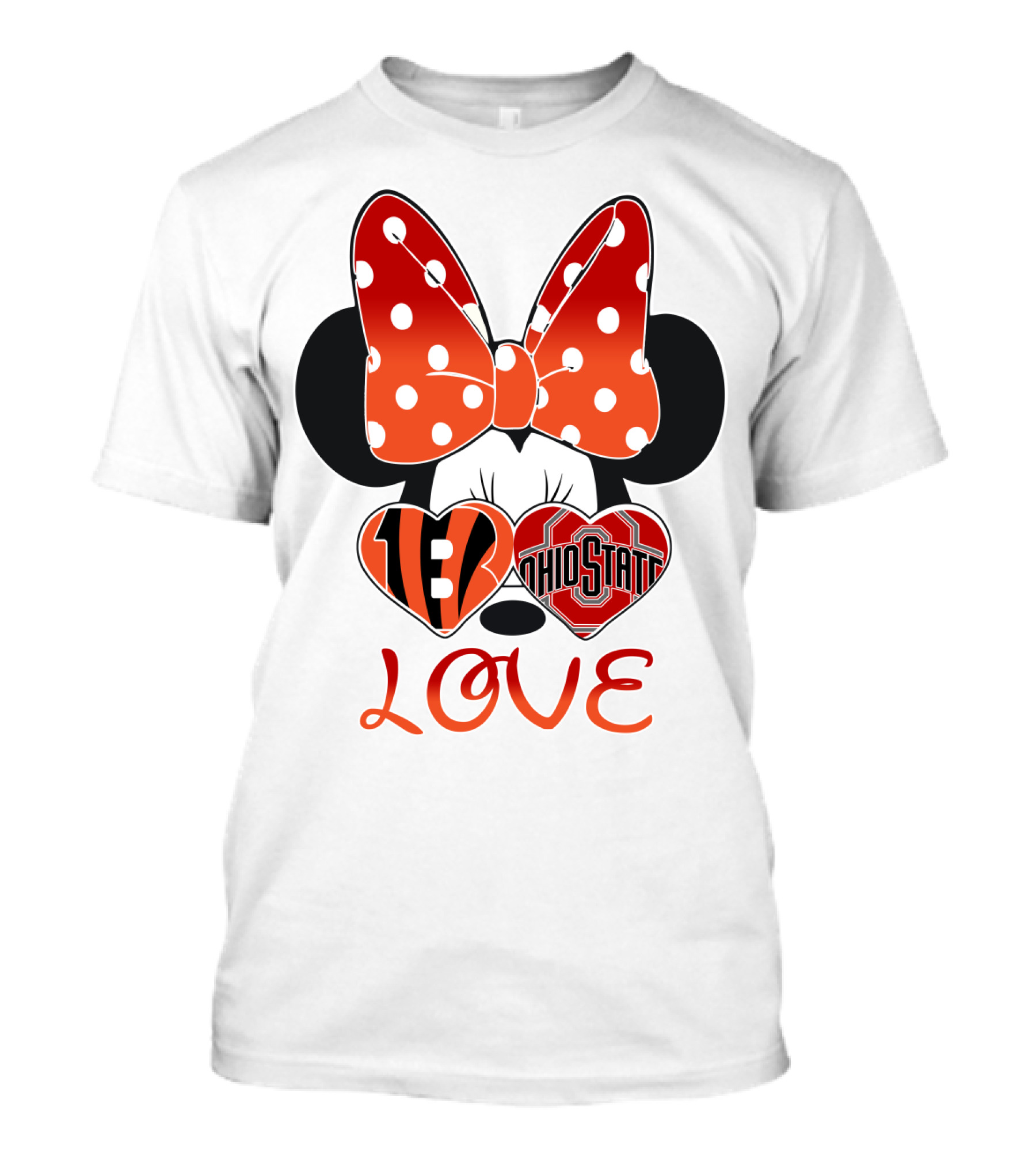 Minnie Mouse Bengals Ohio State Love T-Shirt