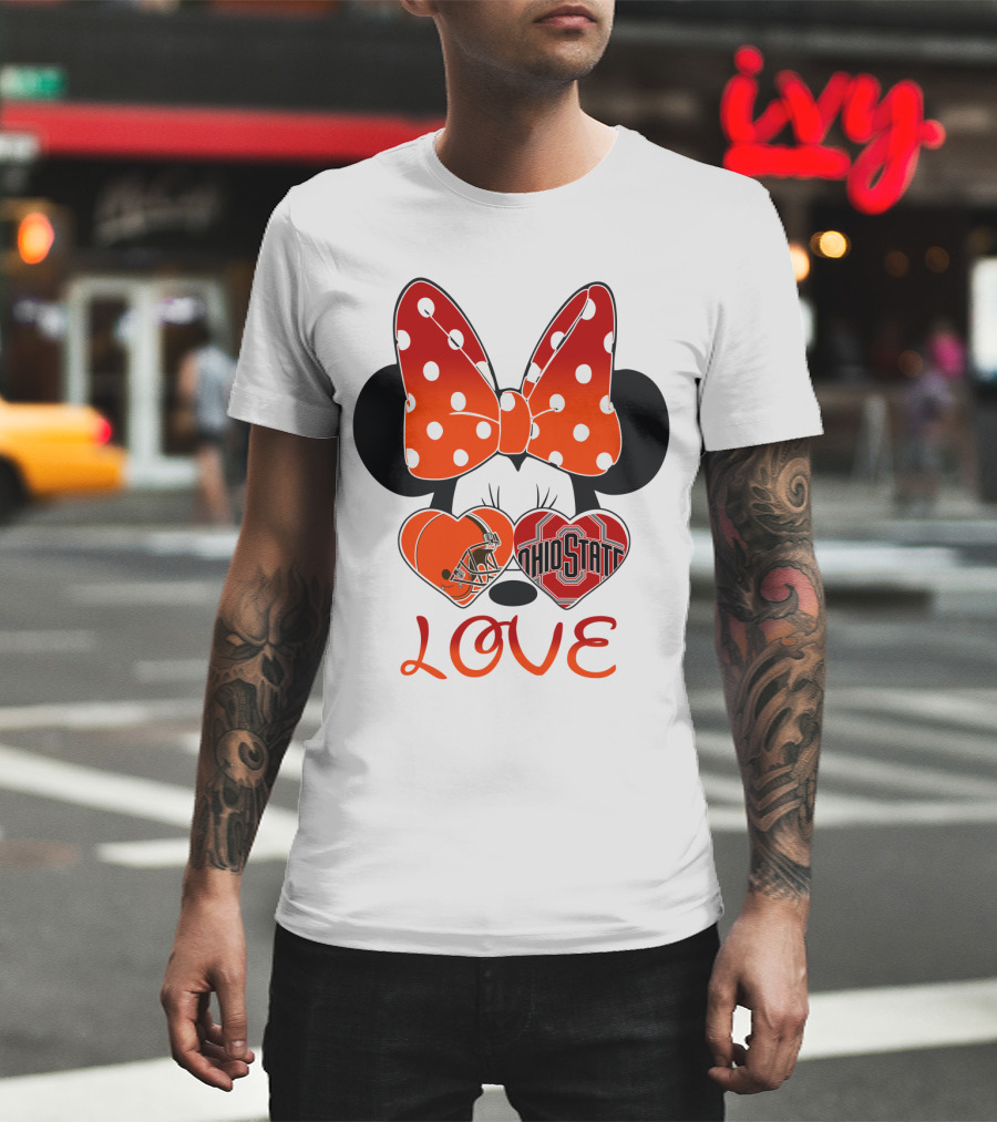 Mic 023 Minnie Mouse Love Cleveland Browns Ohio State T-Shirt
