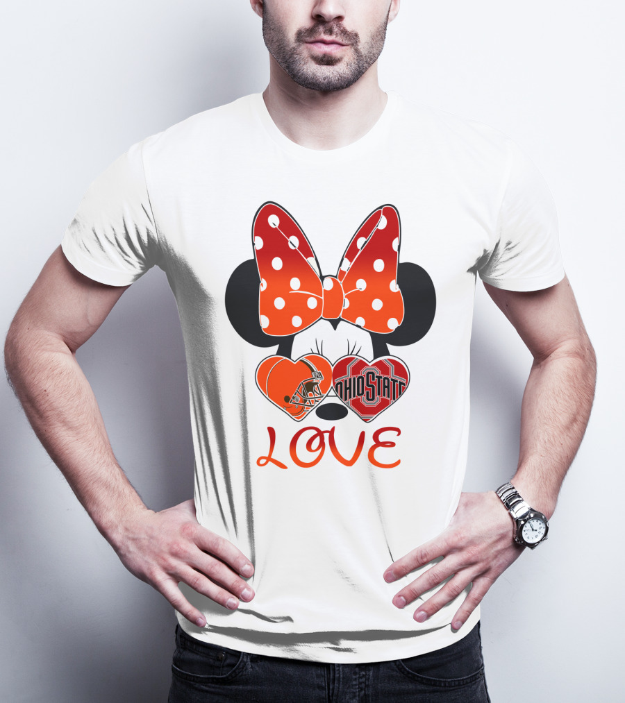 Mic 023 Minnie Mouse Love Cleveland Browns Ohio State T-Shirt