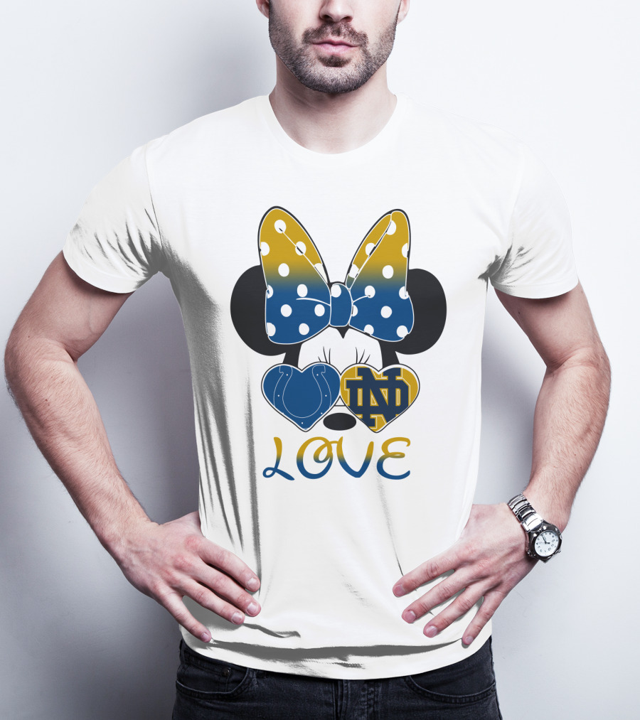 Love Notre Dame Polka Dot Bow Hearts T-Shirt