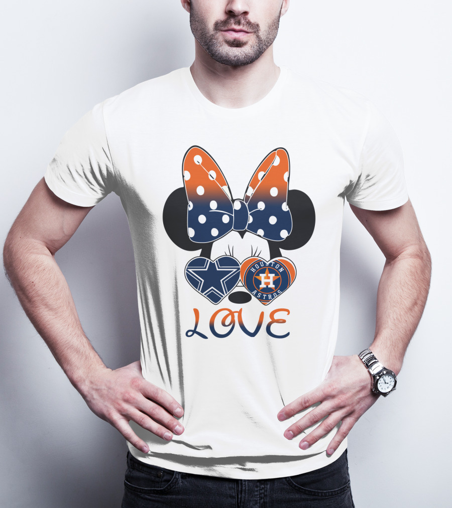 Mic 046 Houston Astros Dallas Cowboys Minnie Love T-Shirt