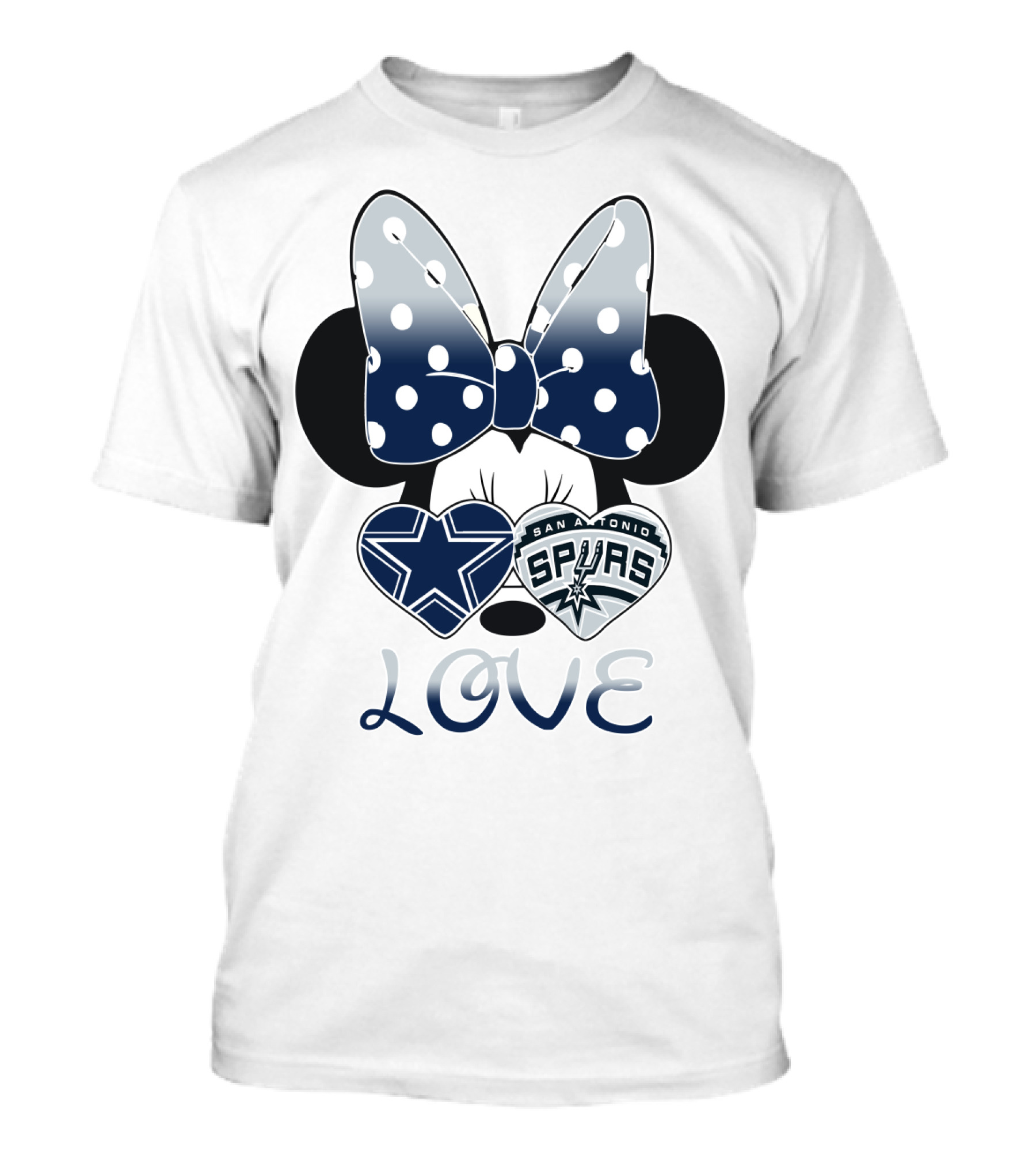 Love Cowgirl Minnie Dallas Cowboys San Antonio Spurs T-Shirt