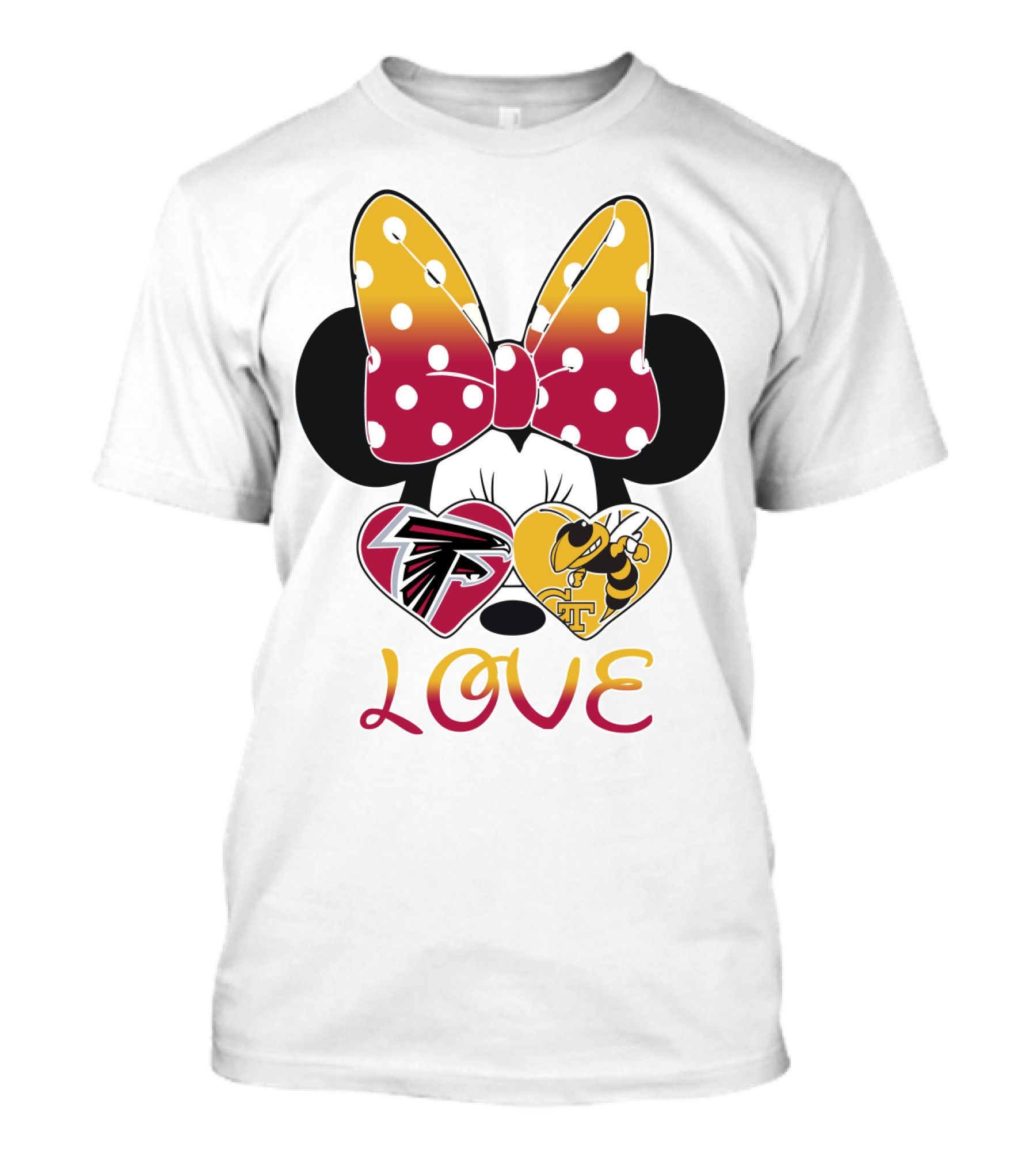 Falcons Georgia Tech Love Minnie Bow T-Shirt
