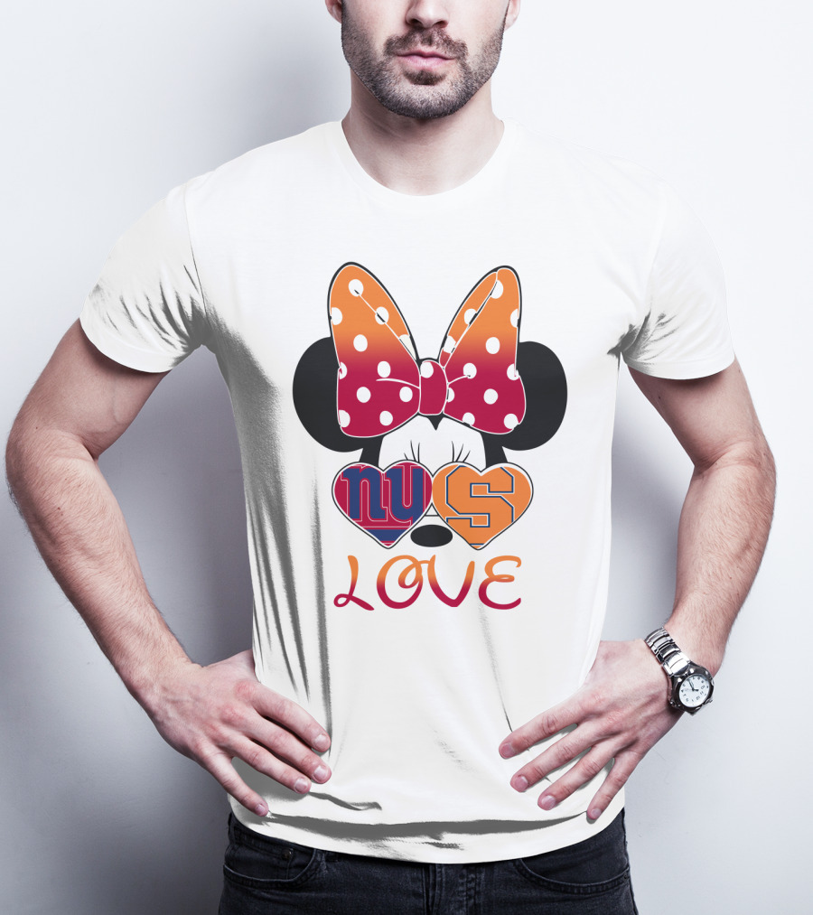Ny Giants Syracuse Love Minnie Mouse Bow Hearts T-Shirt