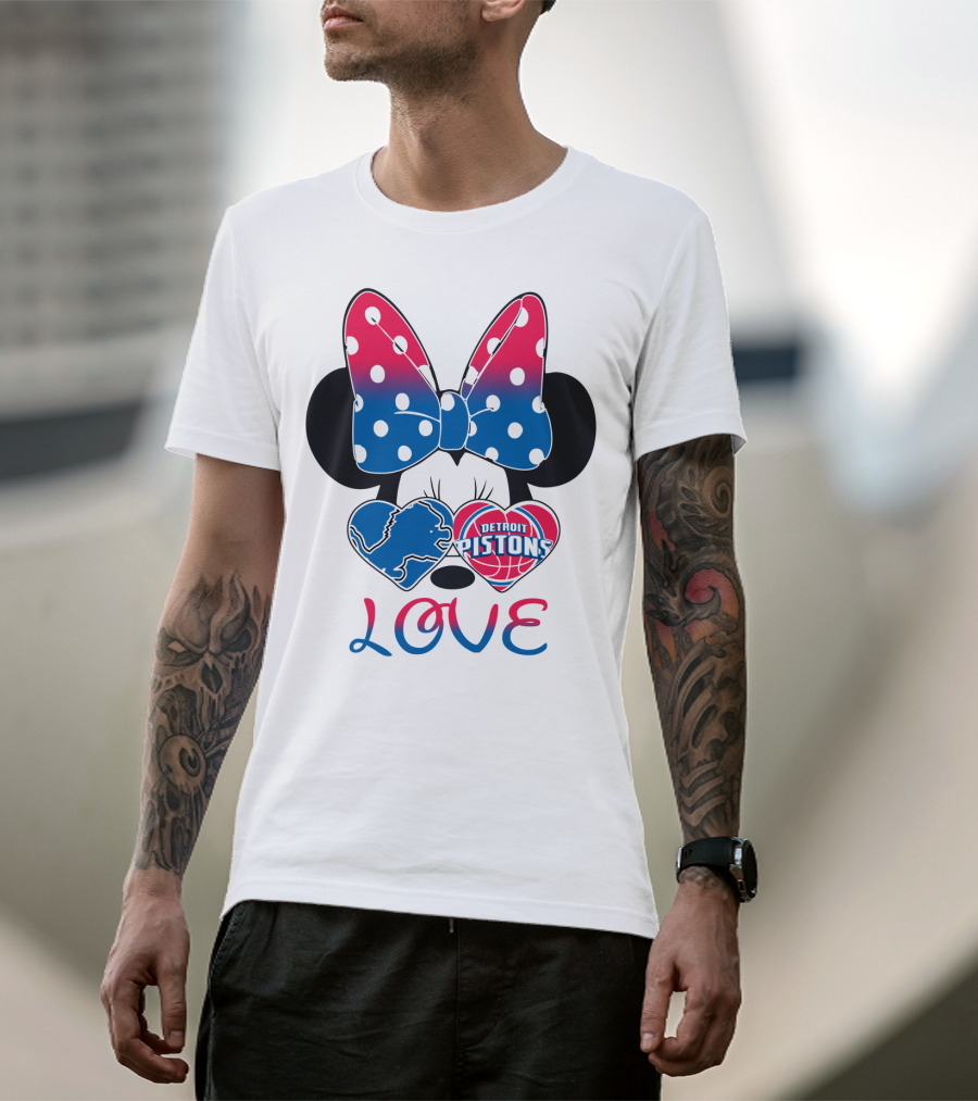 Detroit Pistons Lions Minnie Love T-Shirt