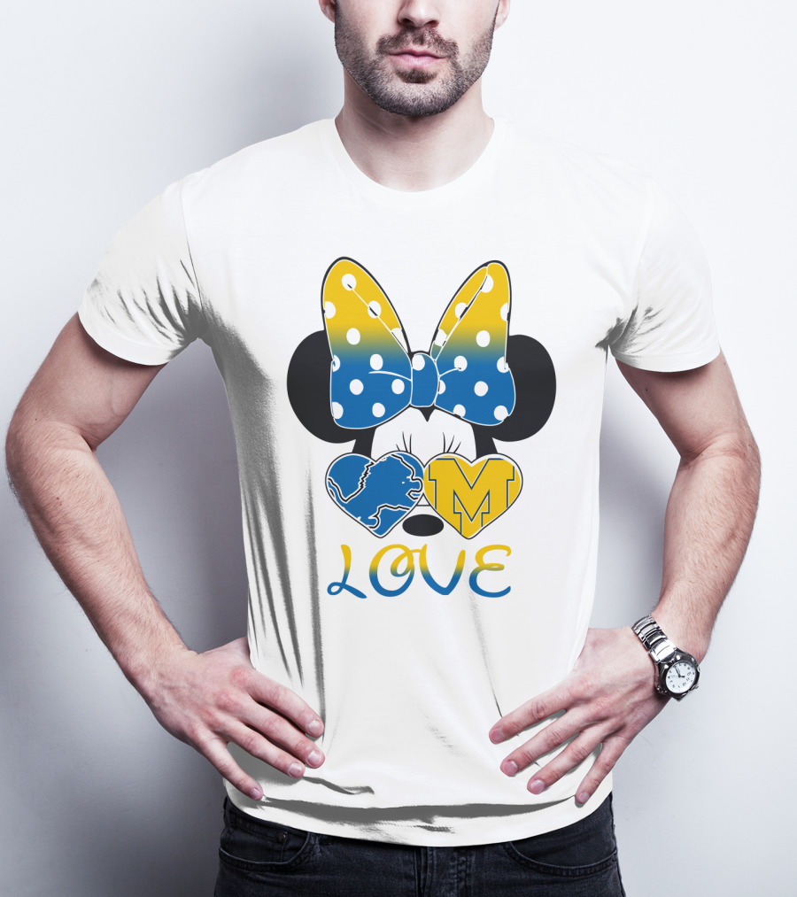 Minnie Bow Lions Michigan Love T-Shirt