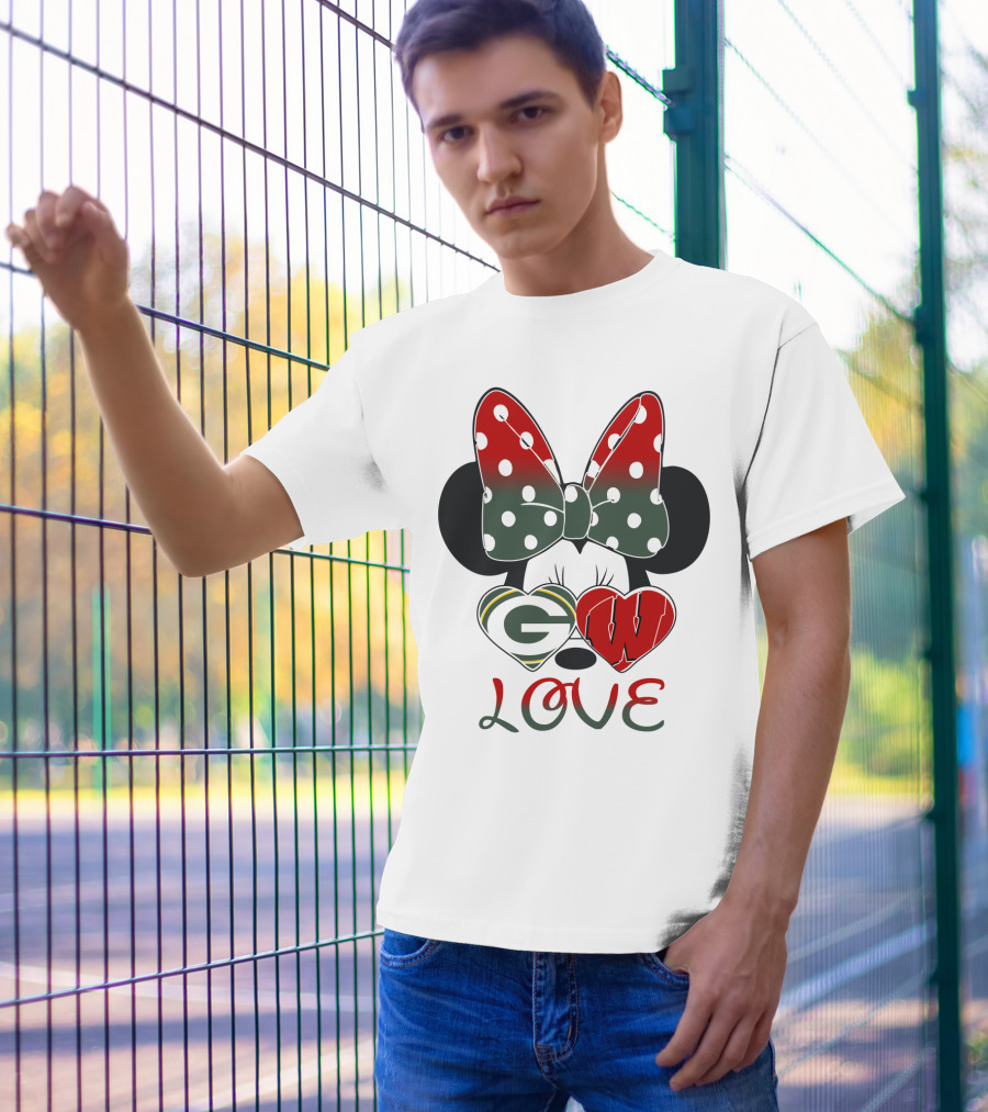 Minnie Mouse Packers Badgers Love T-Shirt