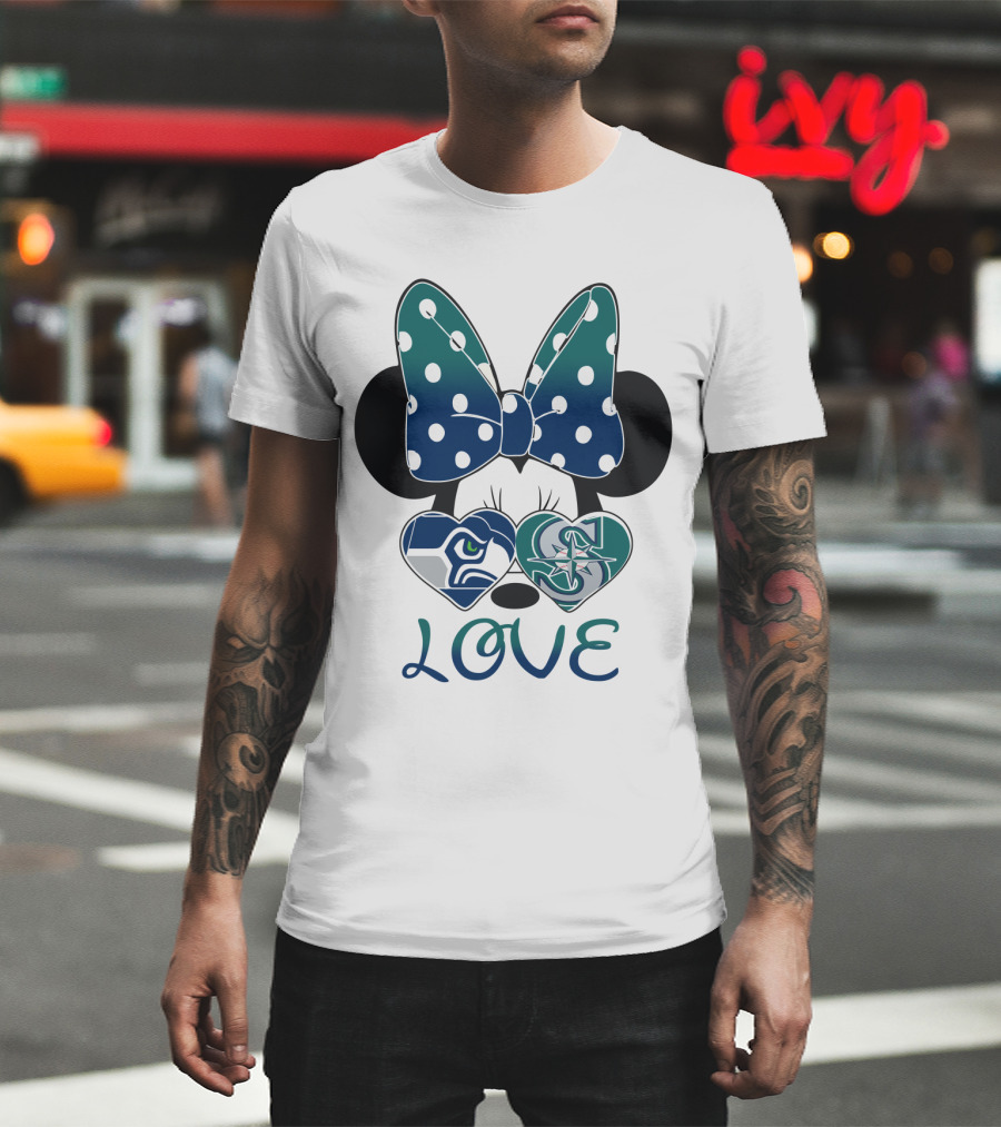 Love Minnie Mouse Seahawk Mariners T-Shirt