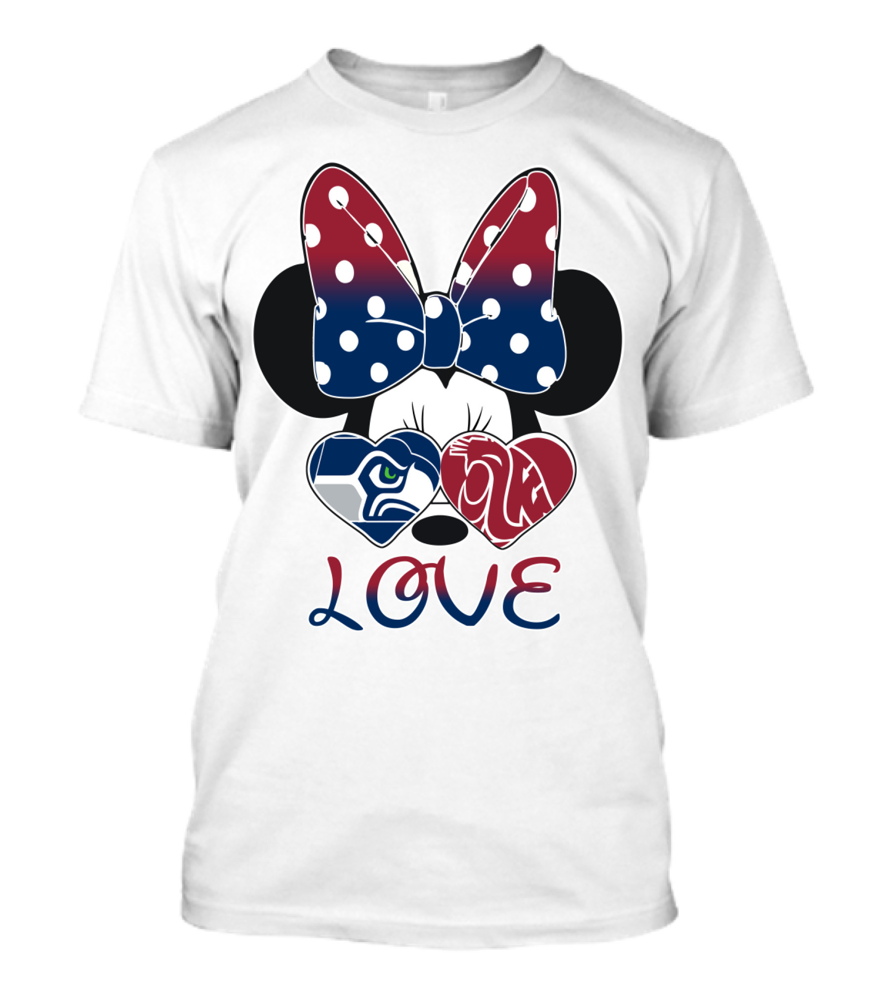 Minnie Bow Seahawks Cougars Love T-Shirt