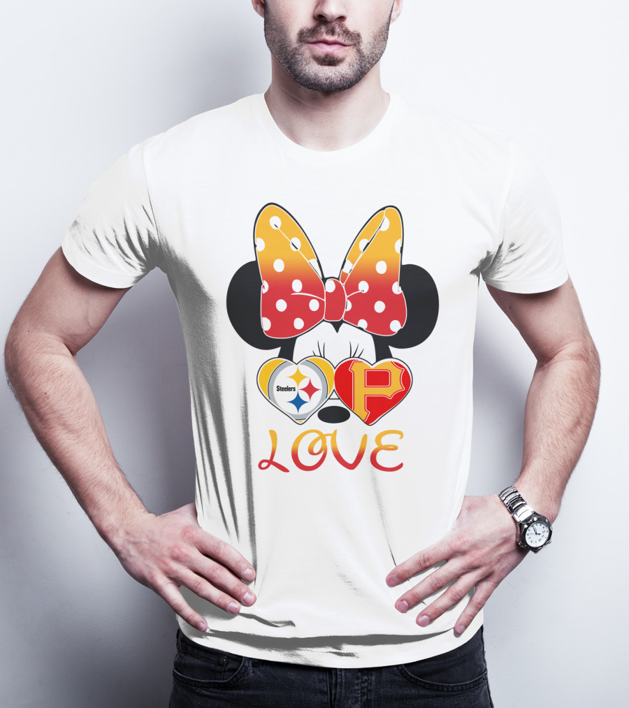 Steelers Pirates Minnie Mouse Love T-Shirt