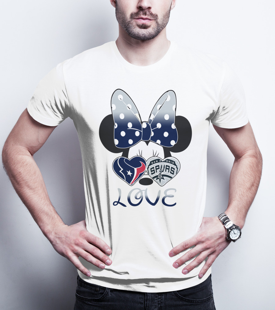 Mic 119 Minnie Love Houston Texans San Antonio Spurs T-Shirt
