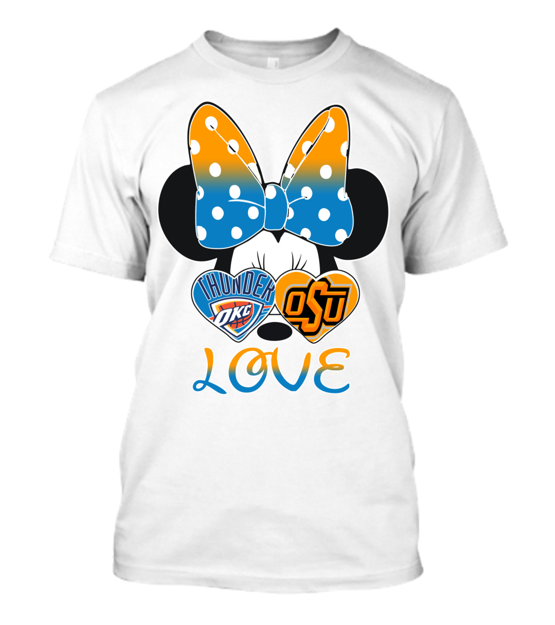 Okc Thunder Osu Love Minnie Bow Hearts T-Shirt