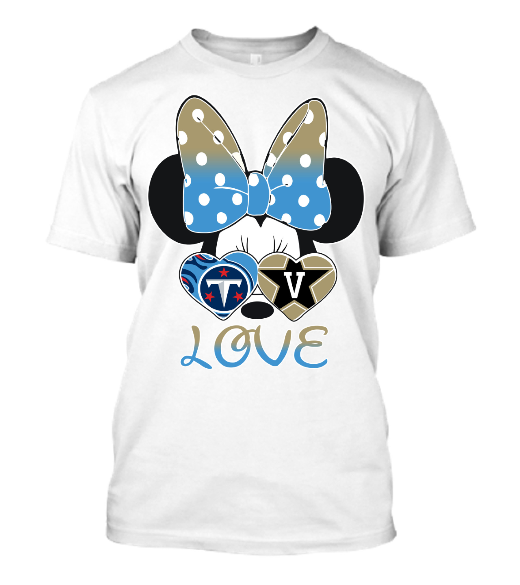 Love Tennessee Titans Vanderbilt Minnie Bow T-Shirt