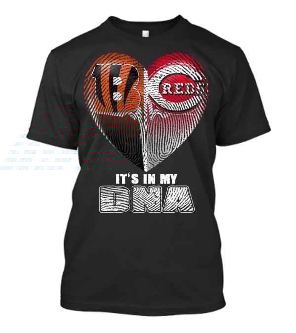 Cincinnati Bengals Reds Fan Heart It's In My Dna T-Shirt
