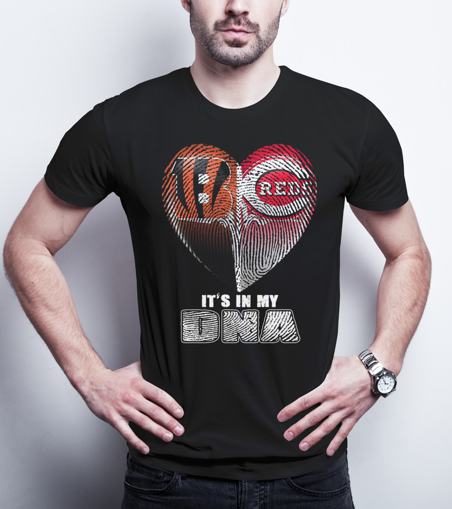Cincinnati Bengals Reds Fan Heart It's In My Dna T-Shirt