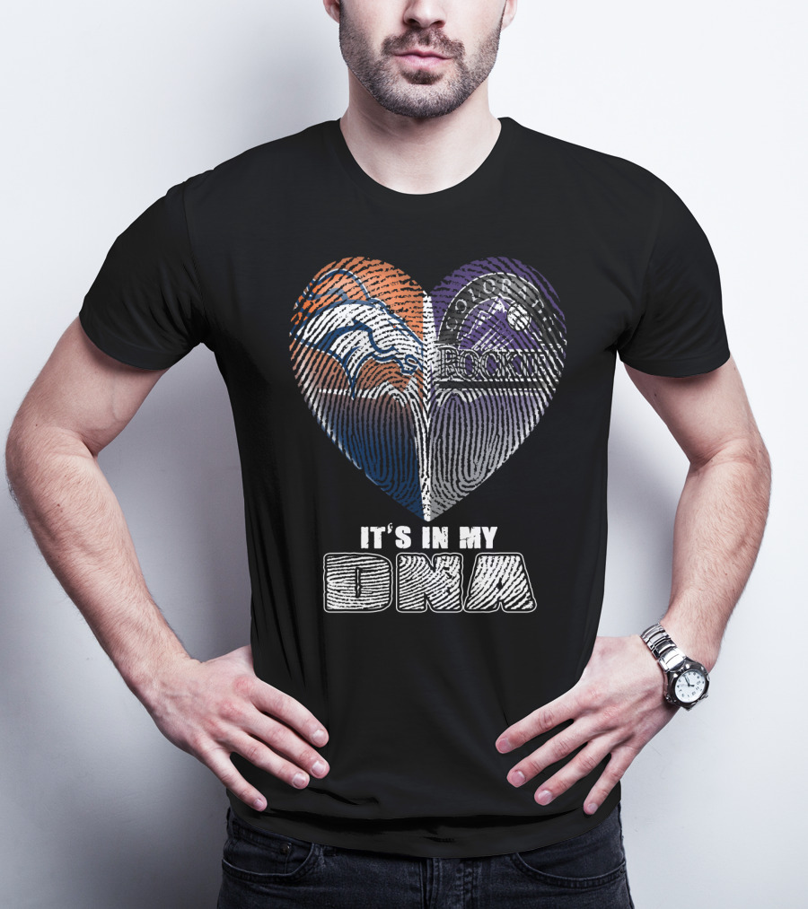It's In My Dna Broncos Rockies Heart T-Shirt