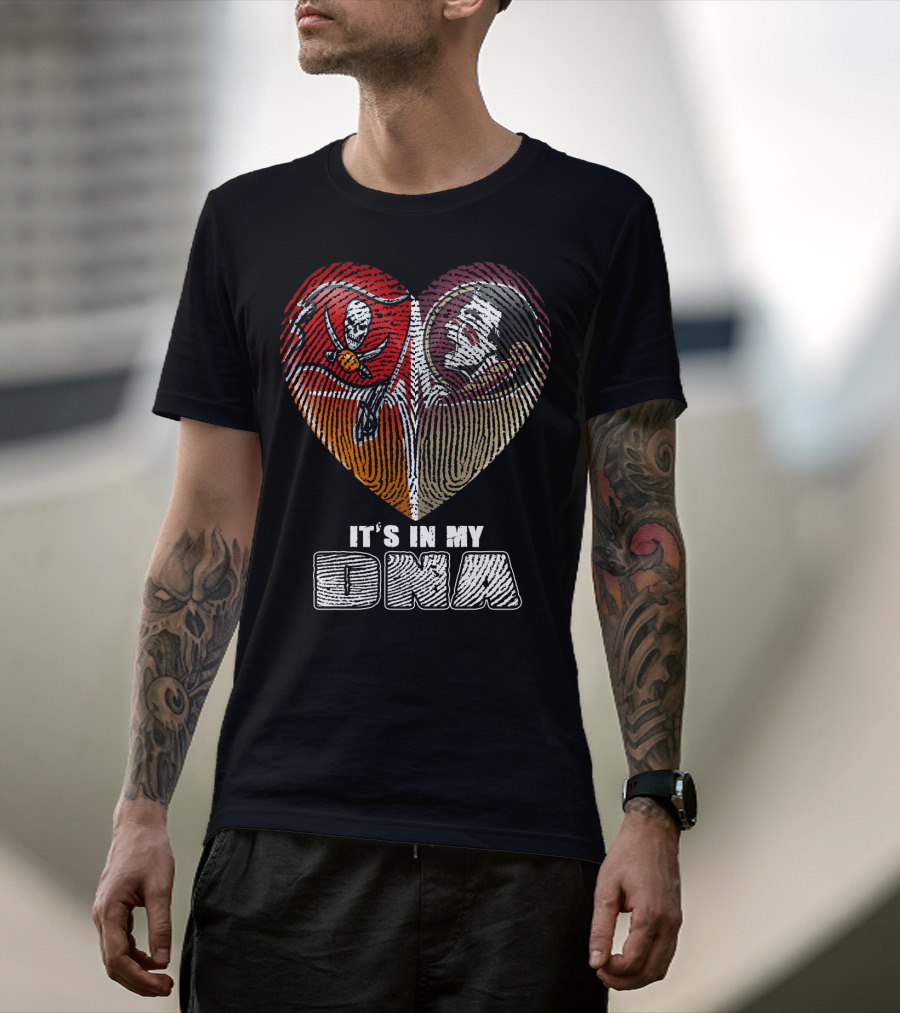 It's In My Dna Buccaneers Seminoles Heart T-Shirt