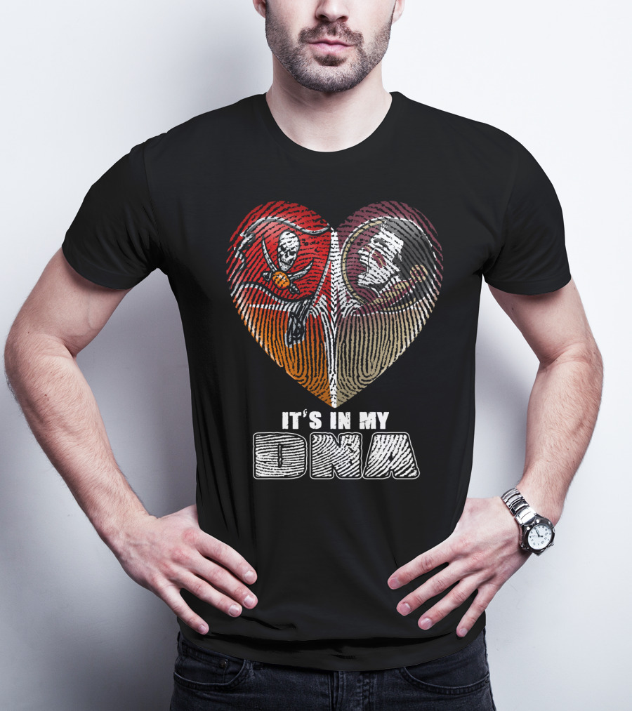 It's In My Dna Buccaneers Seminoles Heart T-Shirt