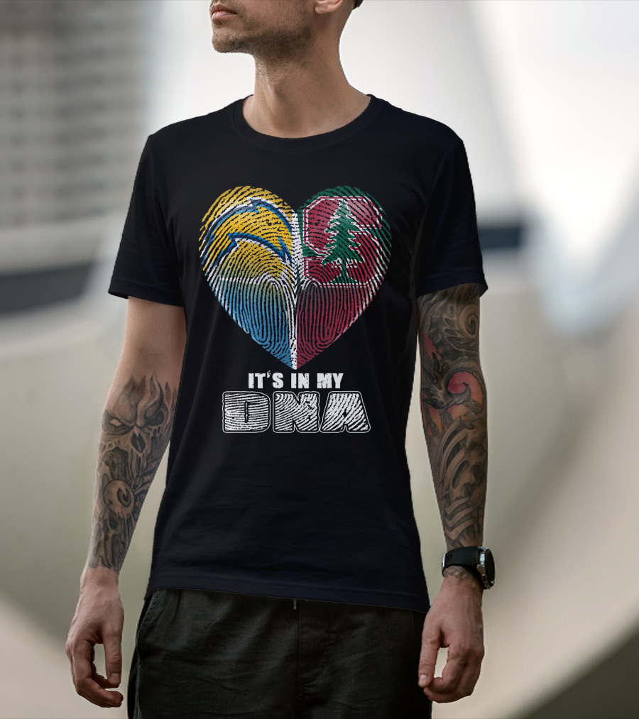 It's In My Dna Chargers Stanford Heart T-Shirt