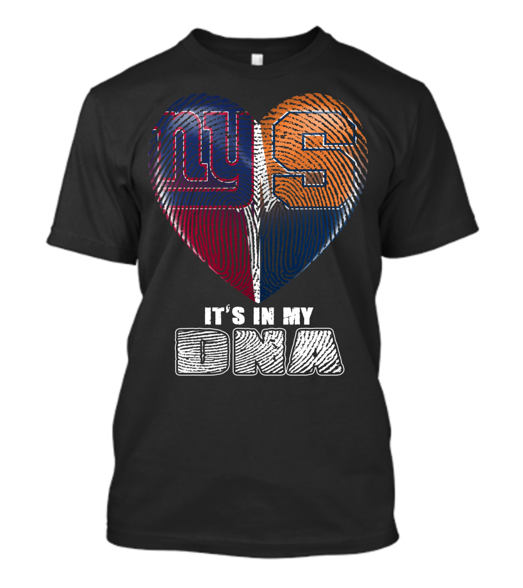 It's In My Dna New York Giants Syracuse Football Heart Fingerprint T-Shirt