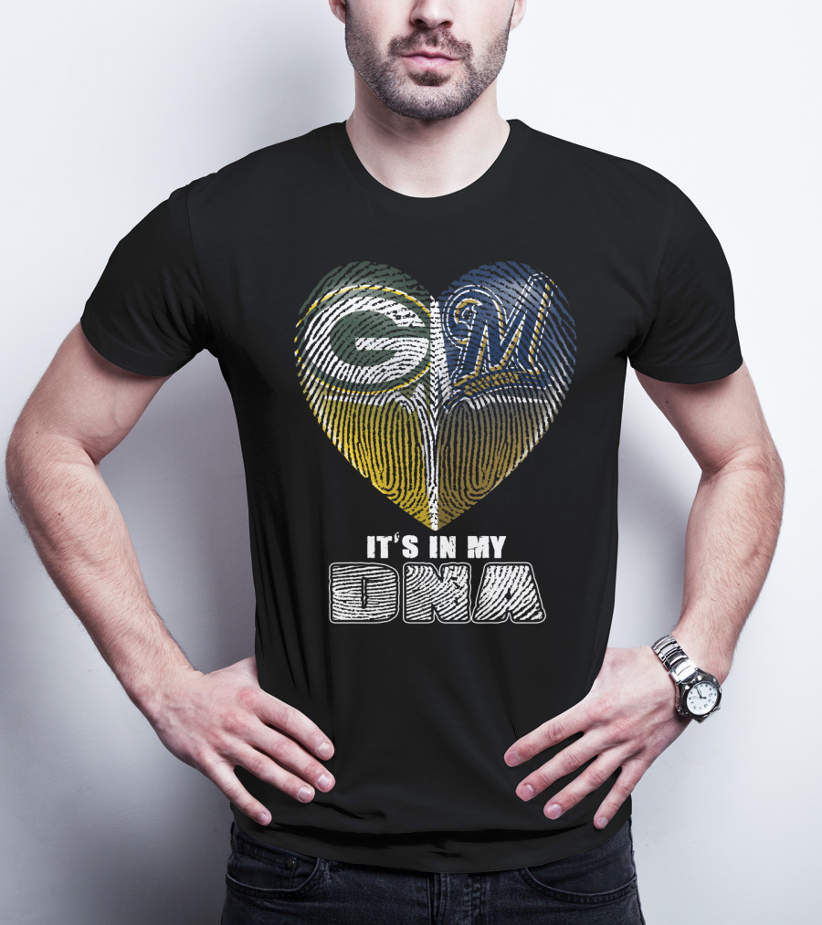 Green Bay Packers Milwaukee Brewers It's In My Dna T-Shirt