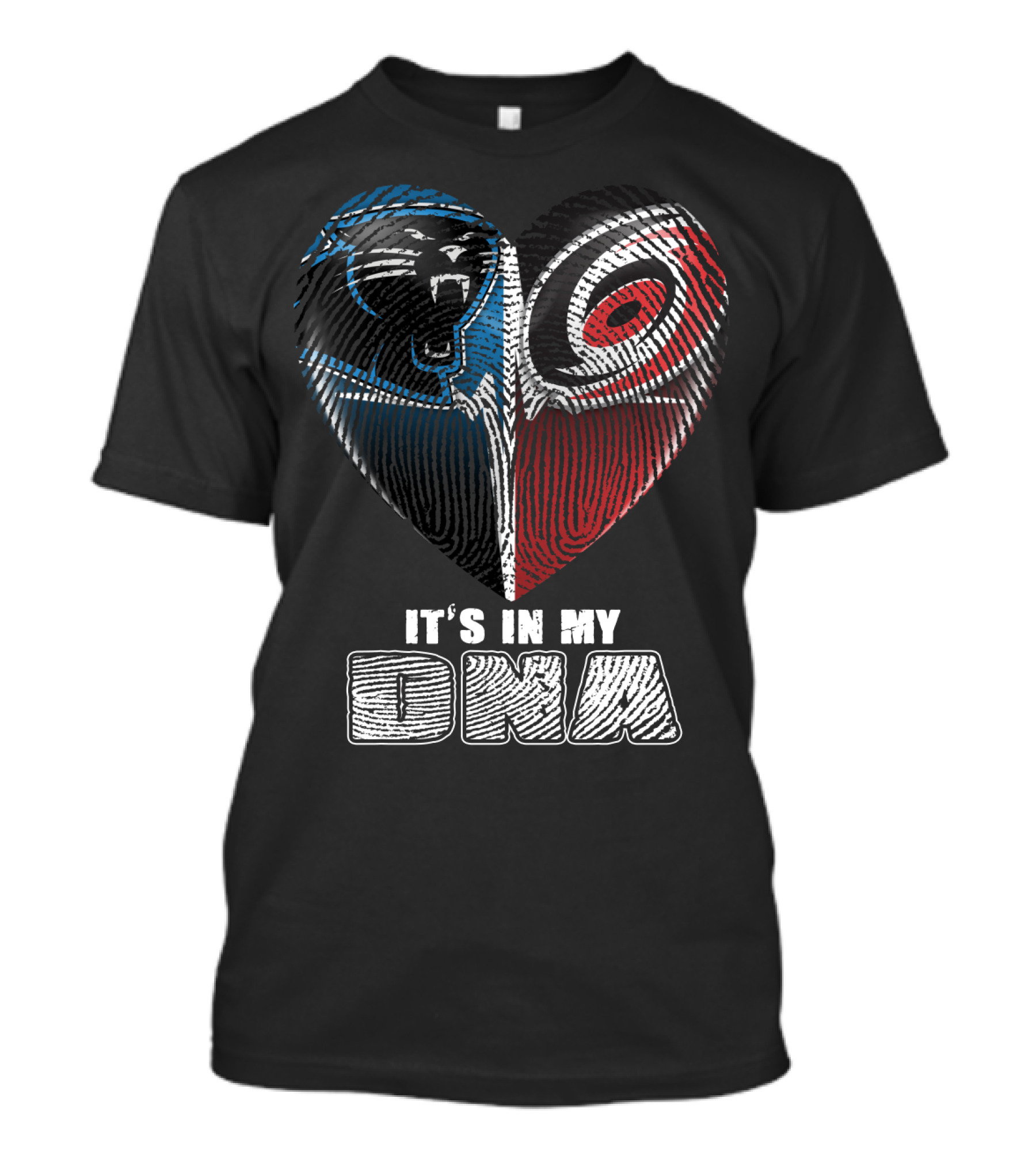 Carolina Panthers And Hurricanes It's In My Dna Heartprint T-Shirt