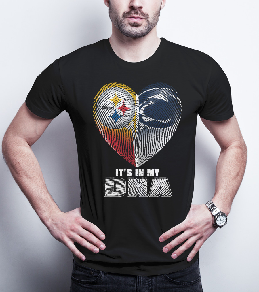 It's In My Dna Steelers Penn State Heart Fingerprint T-Shirt